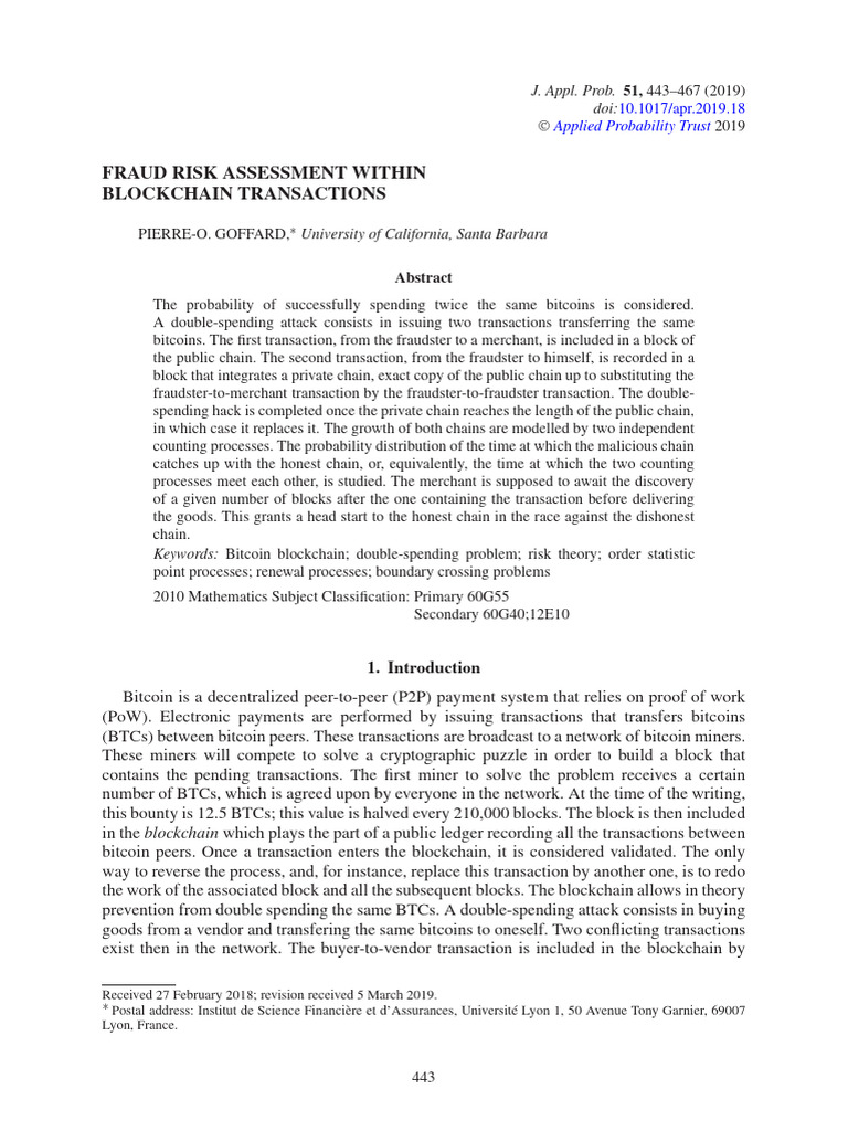 Fraud Risk Assessment Within b | PDF | Bitcoin | Mathematics
