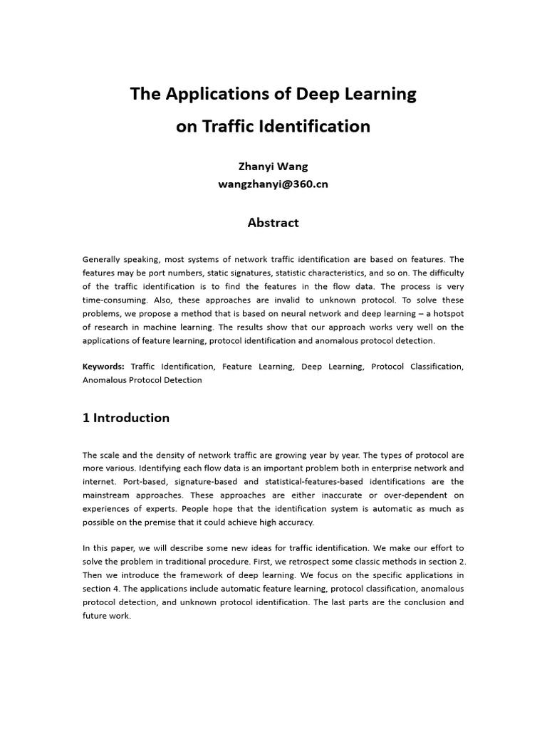 Us 15 Wang The Applications Of Deep Learning On Traffic Identification Wp Pdf Artificial