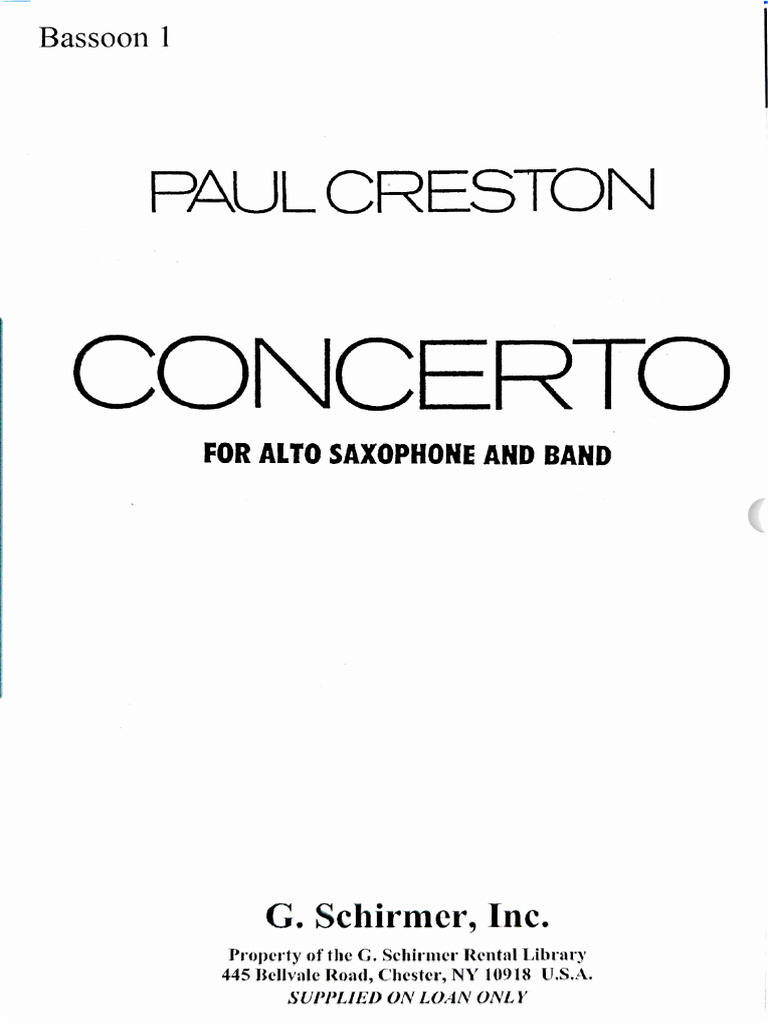 15 CONCIERTO SAXOFÓN ALTO Y BANDA (P. Creston) Fagot 1 | PDF
