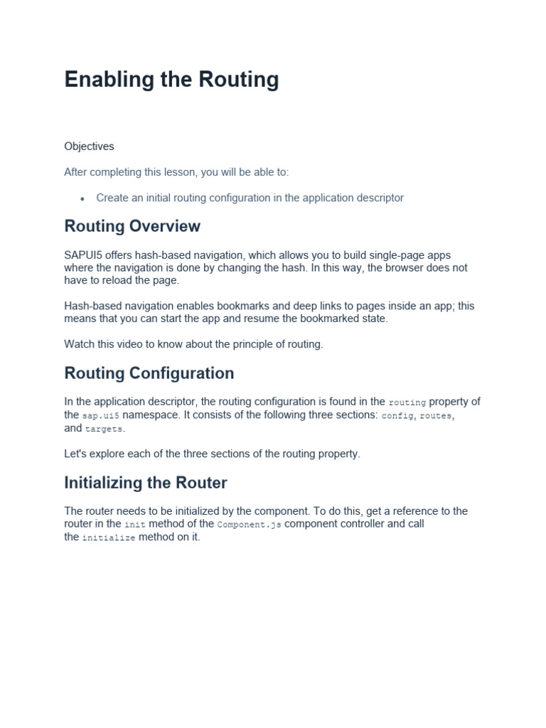 Routing And Navigation Pdf Parameter Computer Programming Web Application