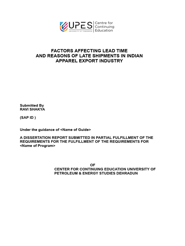 Dissertation - Sample - For - MBA (8) - 3 RAVI | PDF | Economies | Business