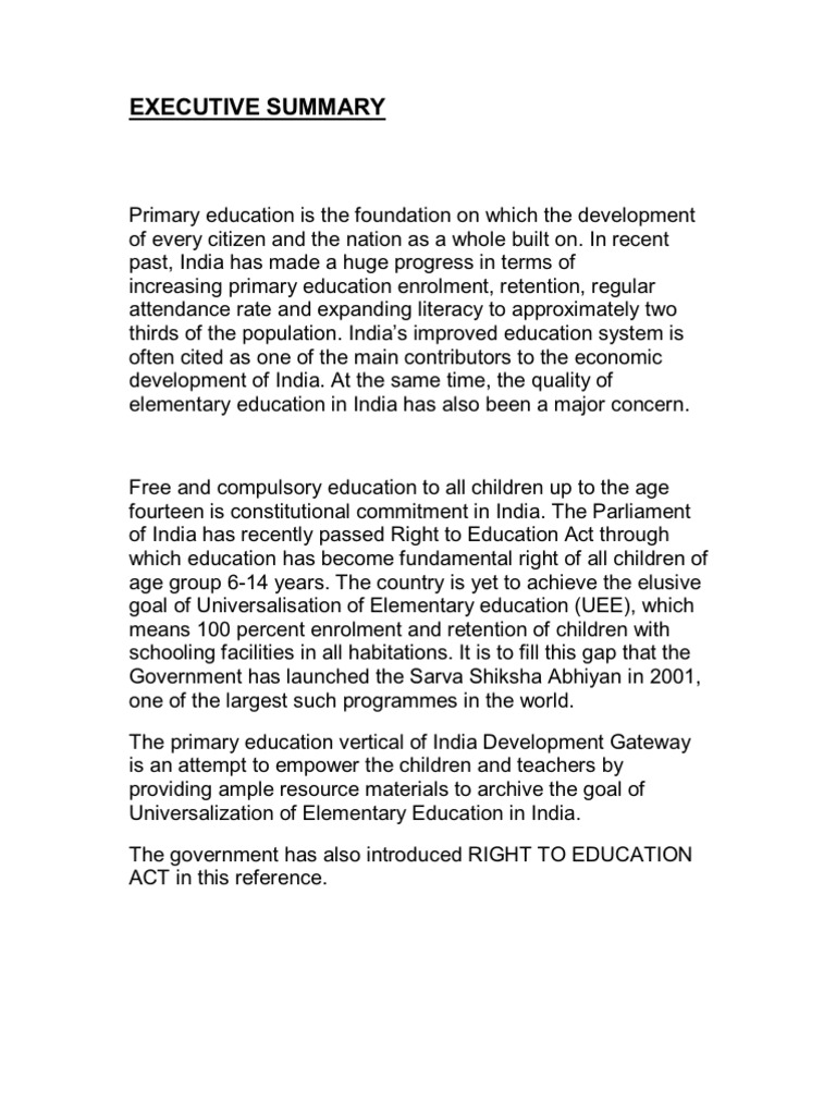 Primary Education In India Pdf Students Schools