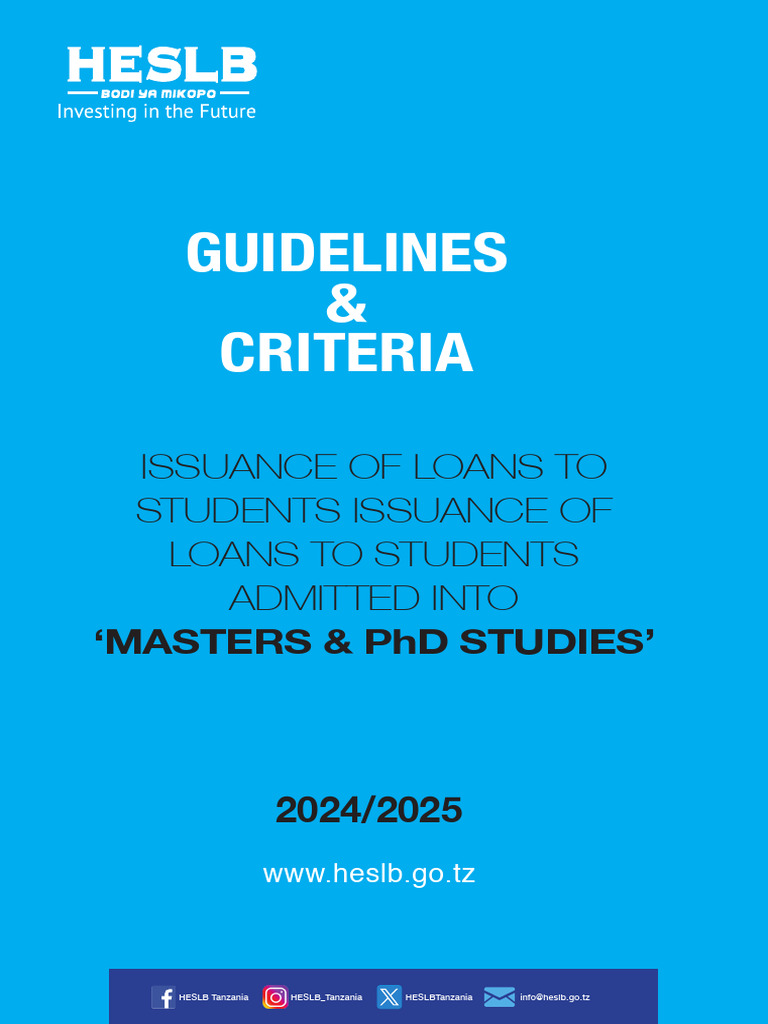 Guidelines and Criteria For Loans Issuance - Masters PHD 2024 2025 | PDF | Doctor Of Philosophy ...