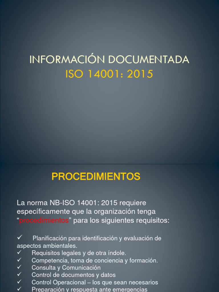 Documentación Sga Iso 14001 | PDF | Planificación | Información