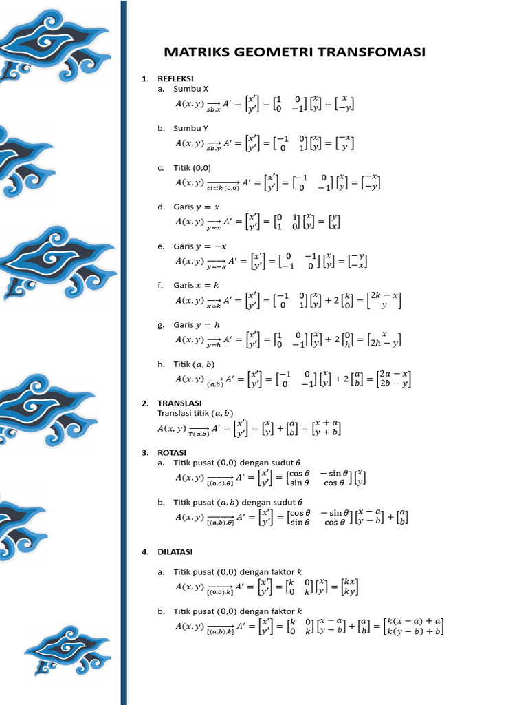Transformasi Geometri | PDF | Metode & Bahan Ajar | Sains & Matematika