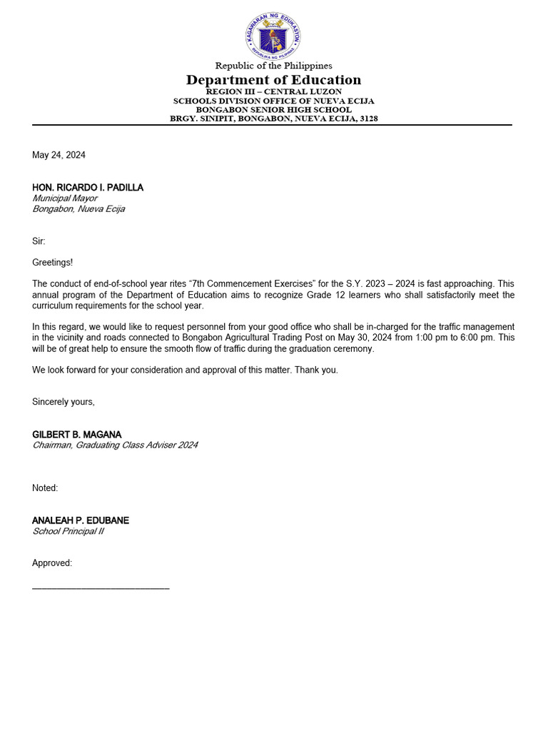 Request For Traffic Management Team | PDF | Government | National Security