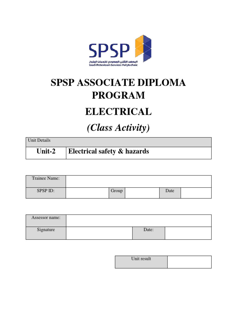 Asso Dip Unit-2 Class Activity | Download Free PDF | Risk | Personal Protective Equipment