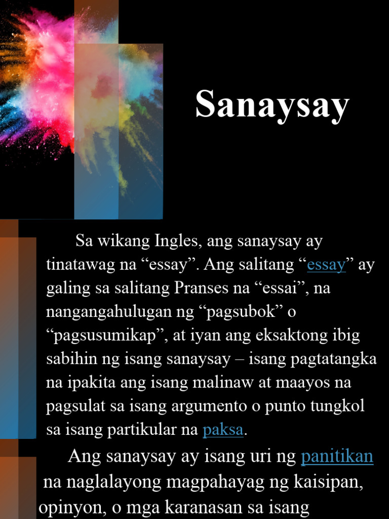 Sanaysay | PDF