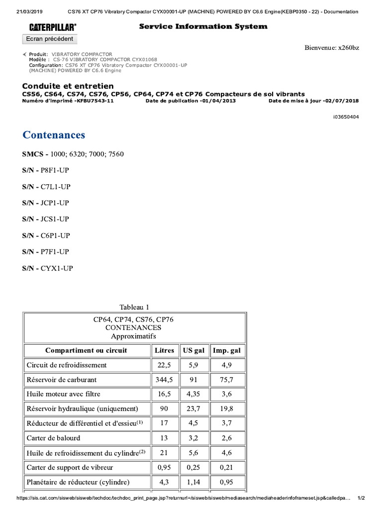 Contenanaces CS76XT-CP76 | PDF