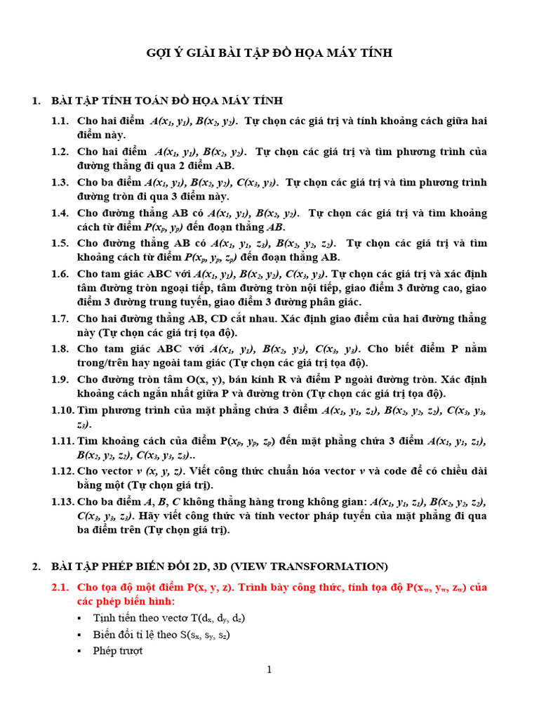 (SHARE) Mon DHMT - Danh Sach Bai Tap Huong Dan Giai | PDF