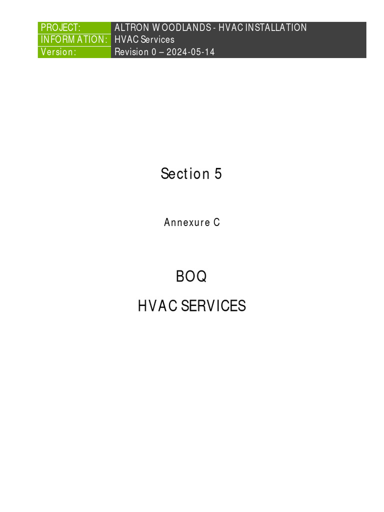 Vi.1005168-Hvac-Boq-Me-000 Reva | PDF | Duct (Flow) | Pipe (Fluid Conveyance)