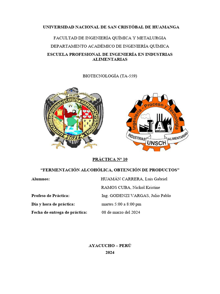 Biotec 10 | PDF | Fermentación | Levadura