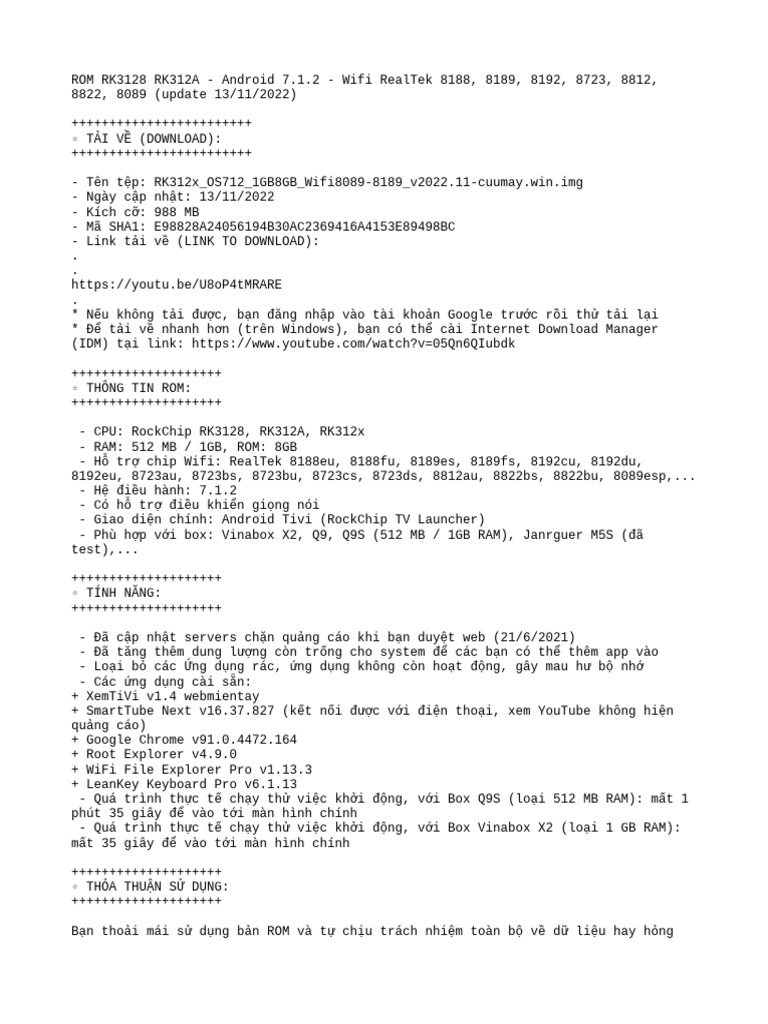 RK312x OS712 1GB8GB Wifi8089-8189 V2022.11-Cuumay - Win | PDF
