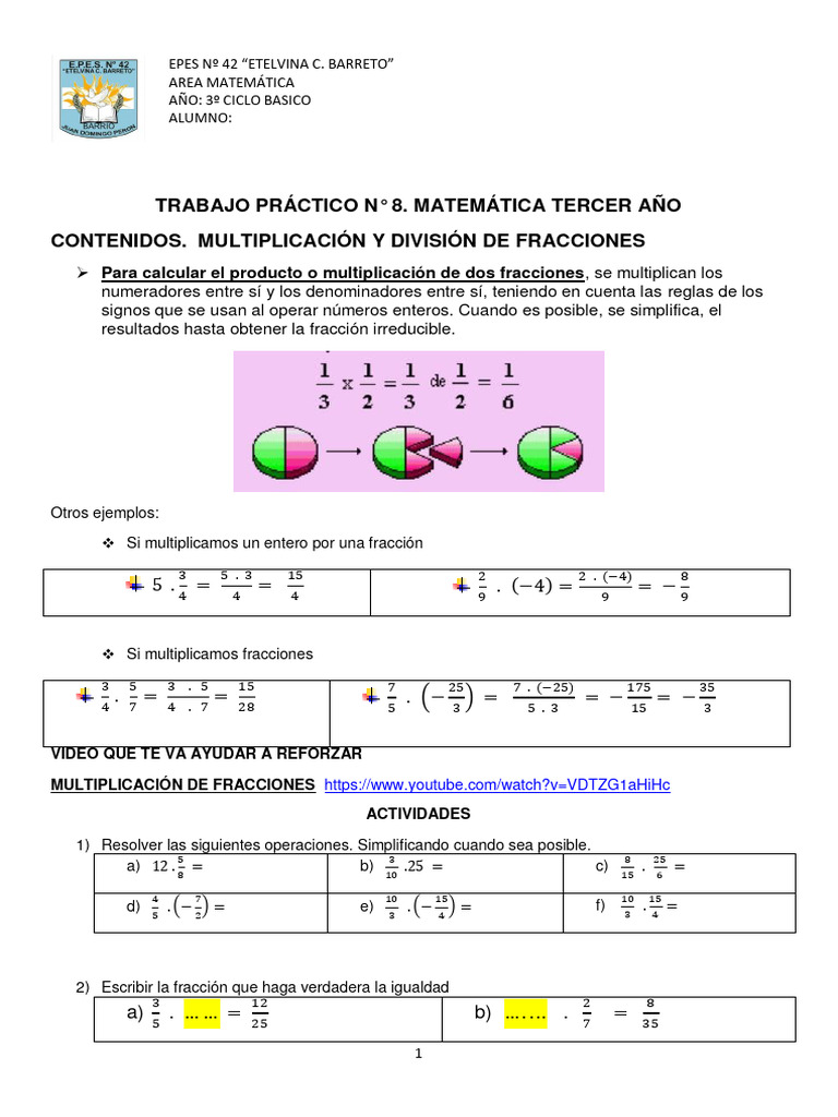 Prof Medina Gustavo - Matemática - TP 8 - Todas Las Divisiones | PDF ...