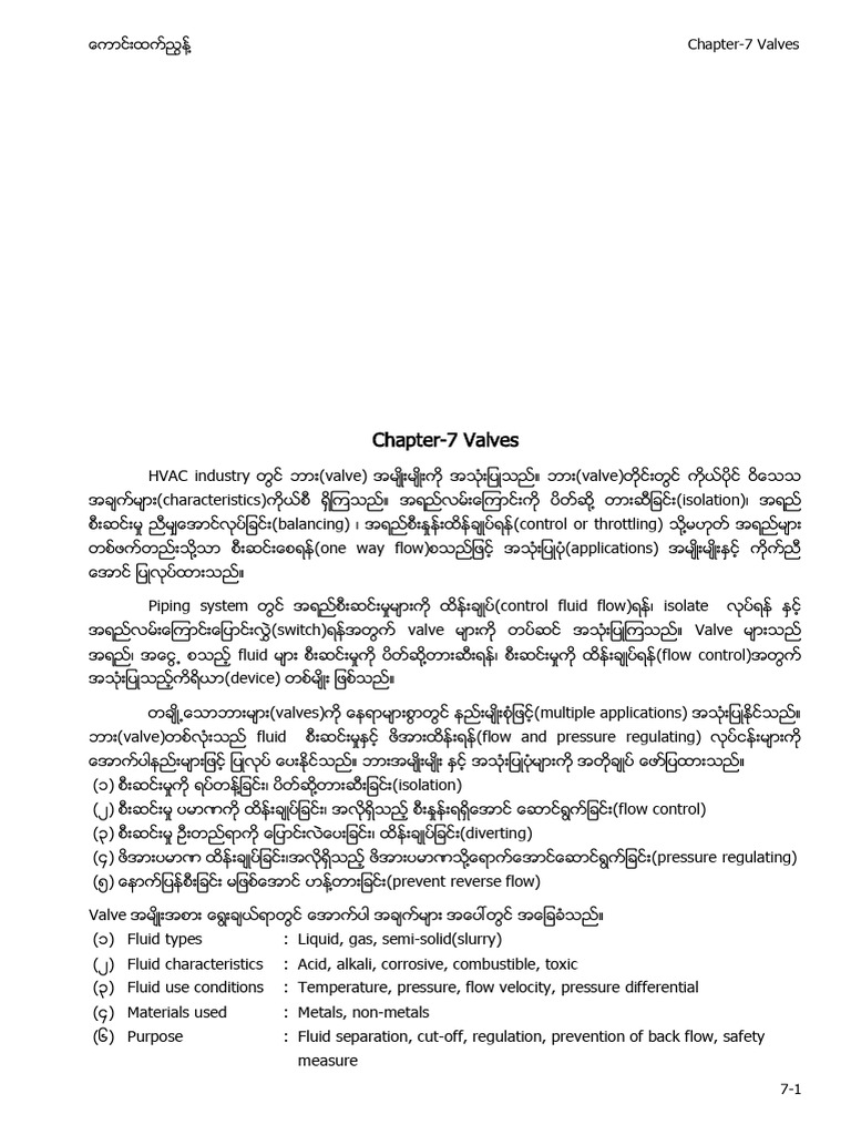 Chapter-7 Valves | PDF