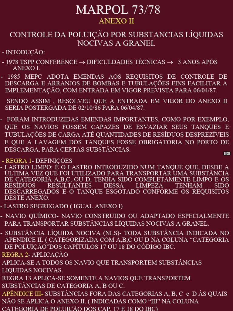 Marpol Anexo II | PDF