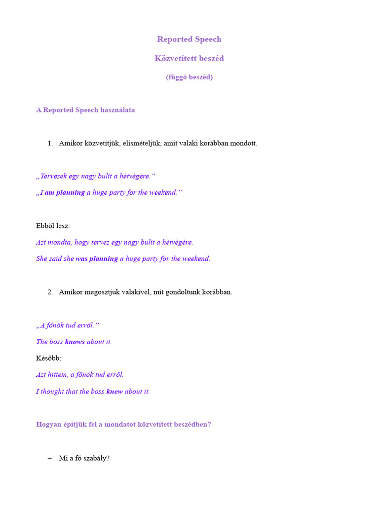 Reported-Speech | PDF