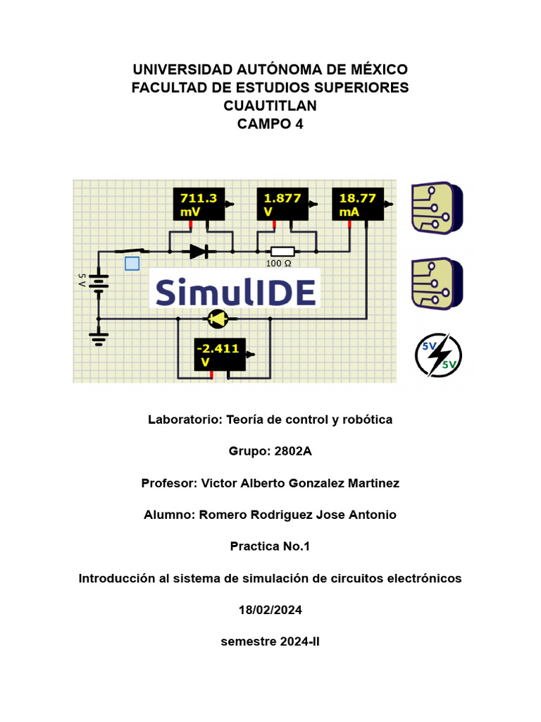Practica 1 Introduccion Al Sistema de Simulacion de Circuitos Electricos | PDF | Informática ...