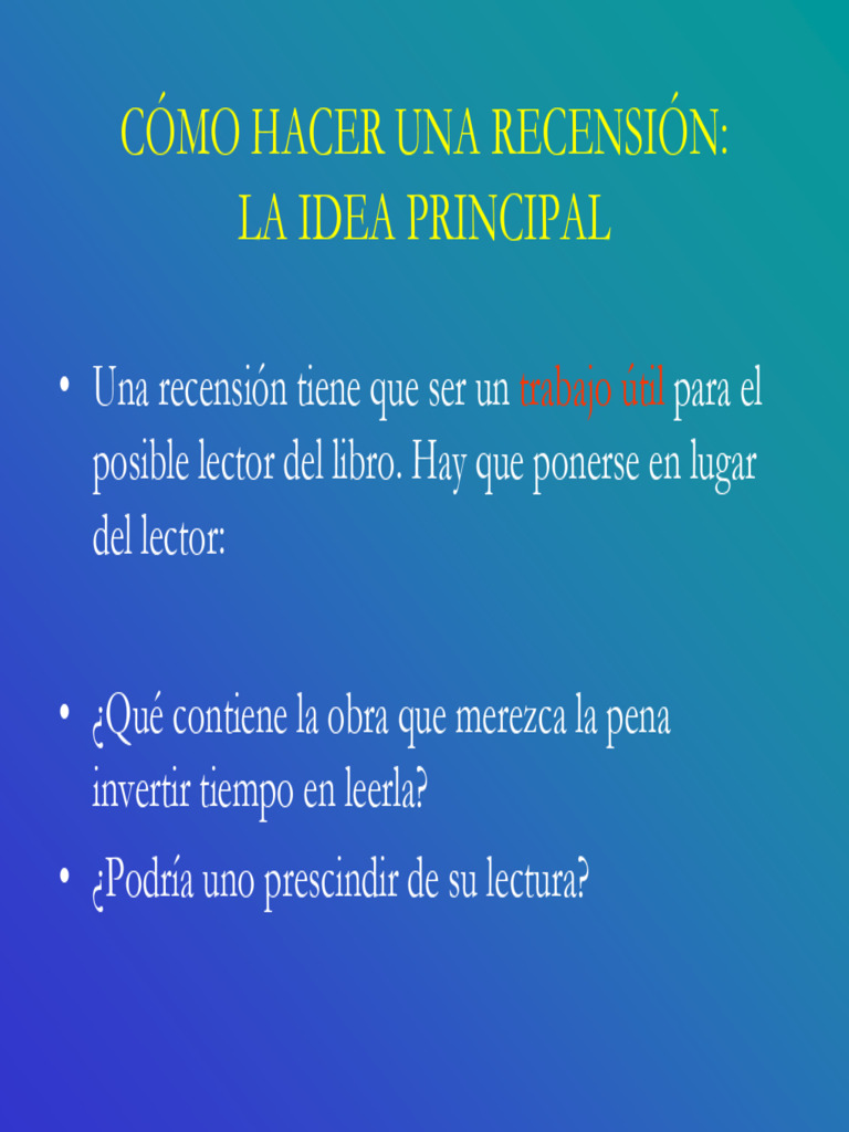 Como hacer una recension | PDF