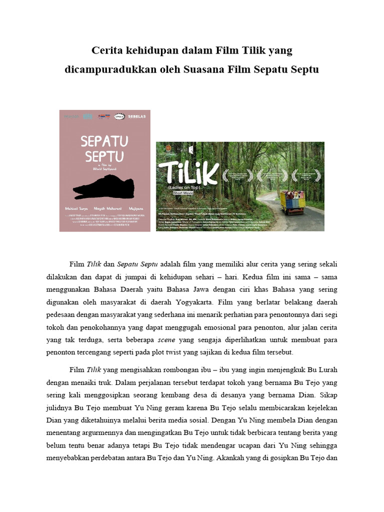 Resensi Film Tilik Dan Sepatu Septi | PDF | Seni