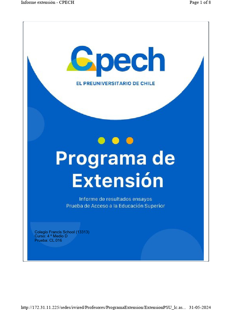 Resultados PAES CPECH 2024 | PDF