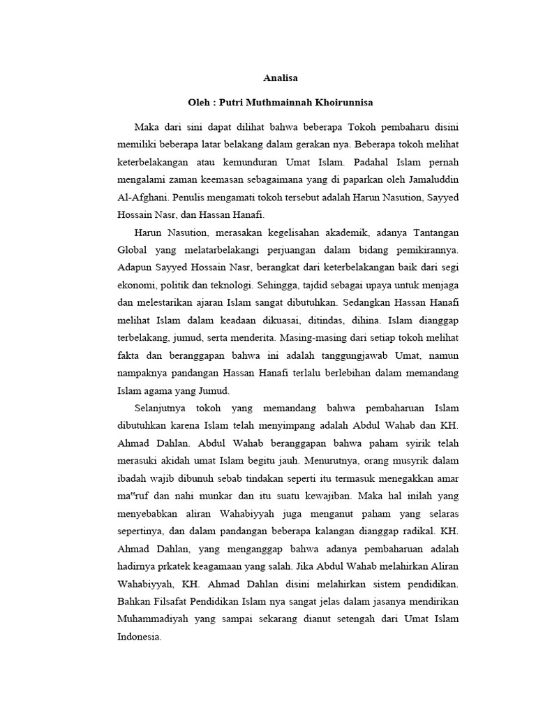 Analisa Matriks Putri M | PDF