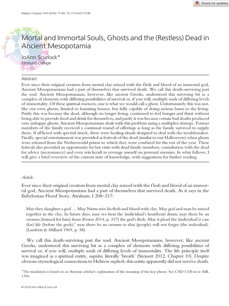 Scurlock - Mortal and Immortal Souls Ghosts and The Restless Dead in ...