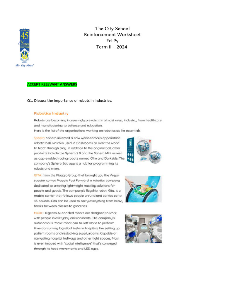 Ed-Py - Class 7 - Answer Key | PDF