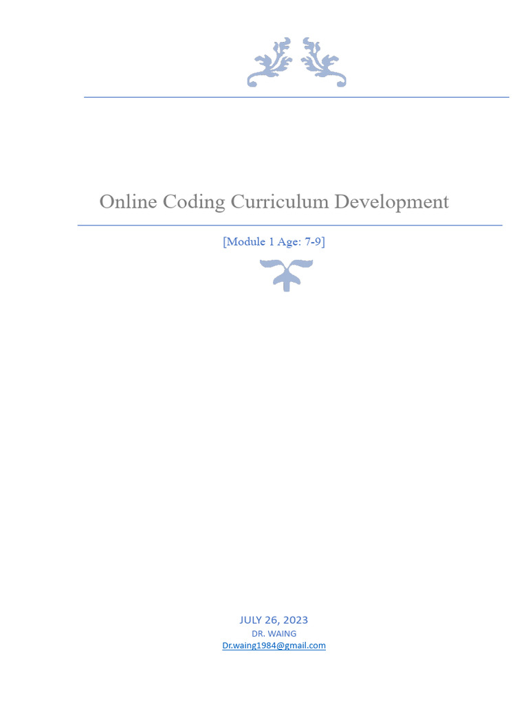 Online Coding Curriculum Development | PDF | Learning | Computer Programming