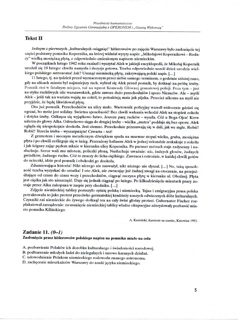 kamienie na szaniec ćwiczenie e8 | PDF