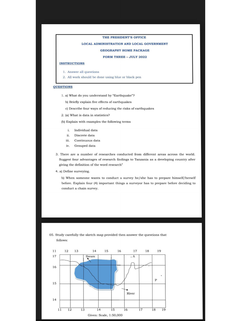 Form Three Home Package | PDF