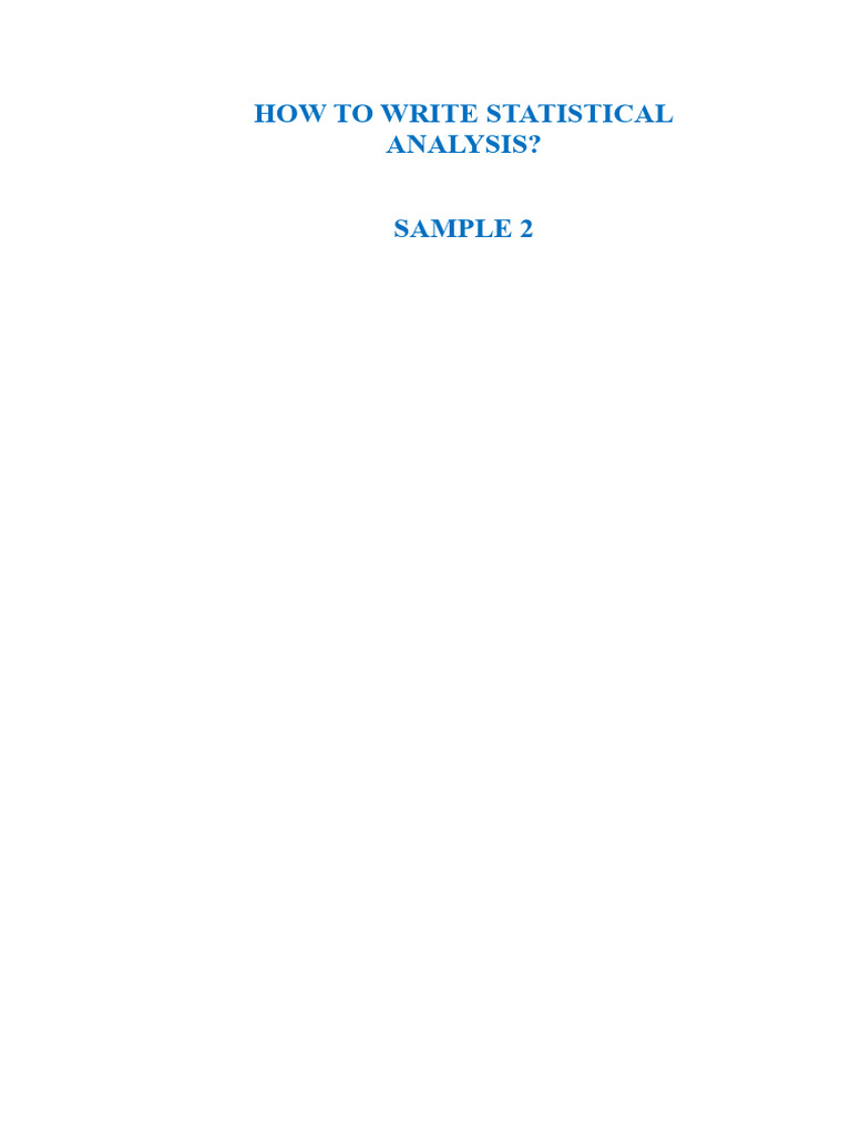 HOW TO WRITE STATISTICAL ANALYSIS? SAMPLE 2 | PDF | Teachers | Cognition