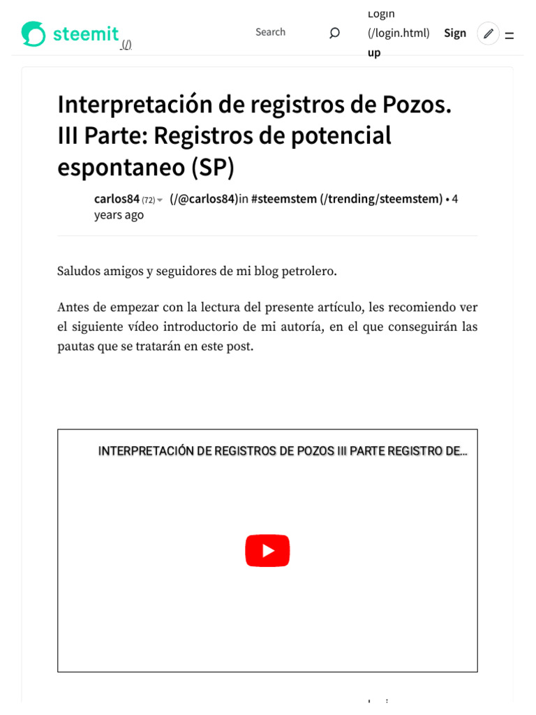 Interpretación de Registros de Pozos. III Parte - Registros de Potencial Espontaneo (SP ...