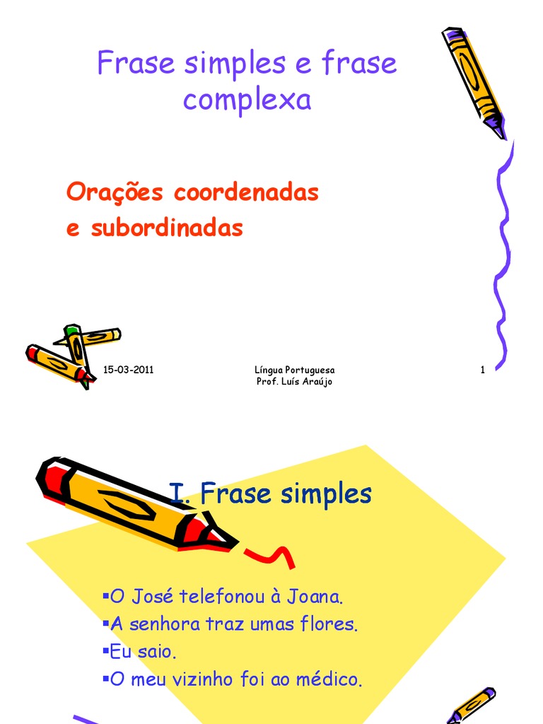8 LP Frase Simples e Frase Complexa | PDF | Linguística | Idiomas