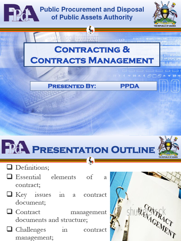 CIV 7203 Chapter 7 - 3 PPDA Contracting and Contracts Management | PDF | Performance Indicator ...