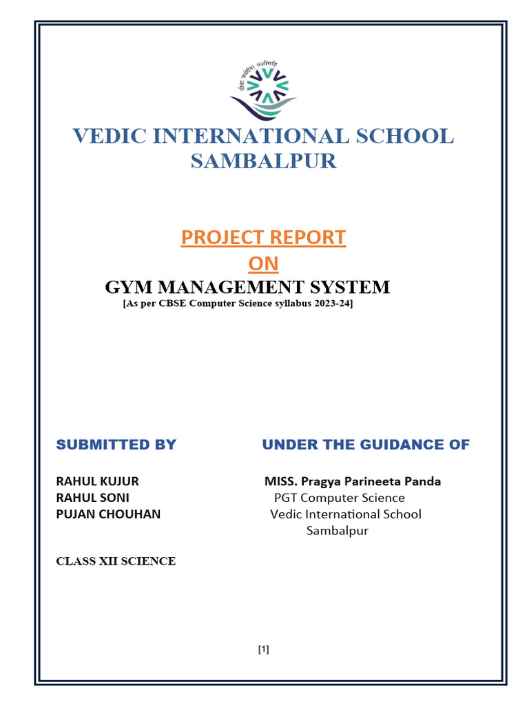 Project Report On Gym Management | PDF | Databases | My Sql