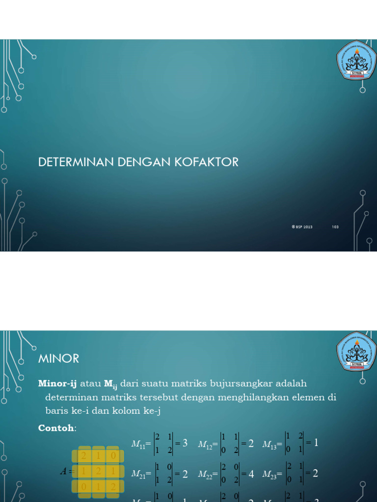 Materi Pak Buana Determinan Dan Kofaktor | PDF | Metode & Bahan Ajar
