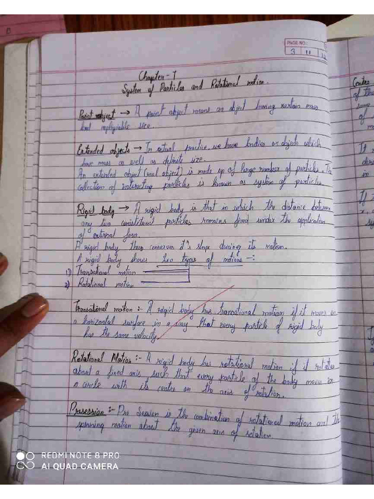 System of Particles and Rotational Motion Class 11 | PDF