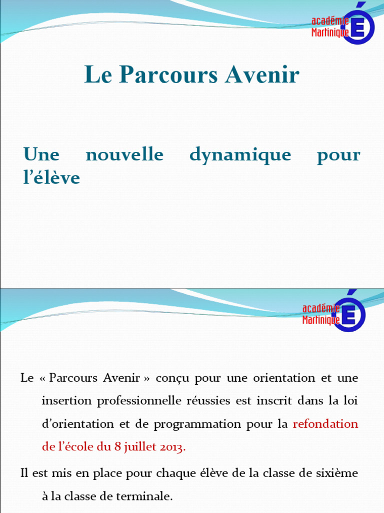 Parcours Avenir : Orientation et Insertion Réussies | PDF | Évolution de carrière | Affaires