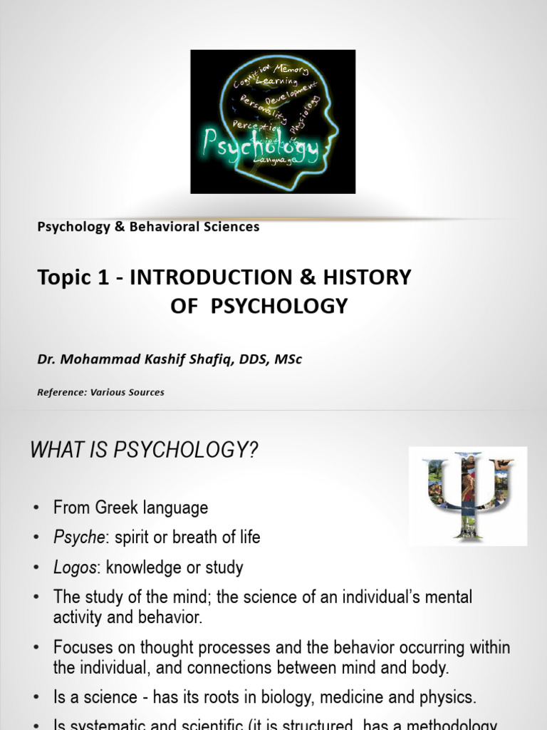 Topic 1-Introduction History of Psychology | Download Free PDF ...