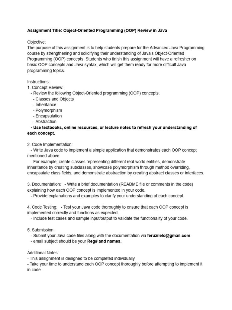 Assignment Title - Object-Oriented Programming (OOP - 240319 - 114036 | PDF | Computers