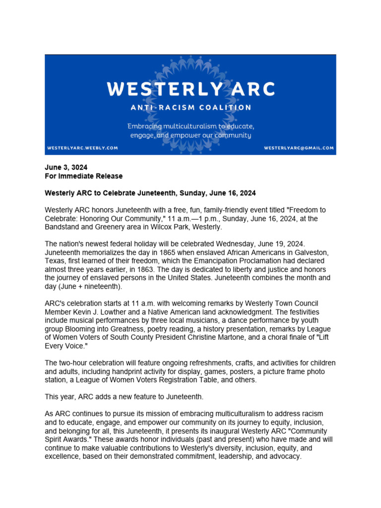 Juneteenth Page Update 2024 | PDF | The United States | Society Of The ...