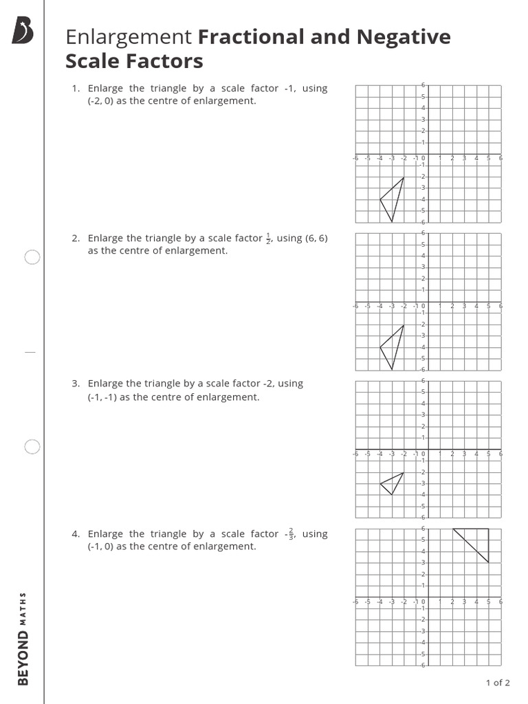 Enlargement: Fractional and Negative Scale Factors | PDF | Geometry ...