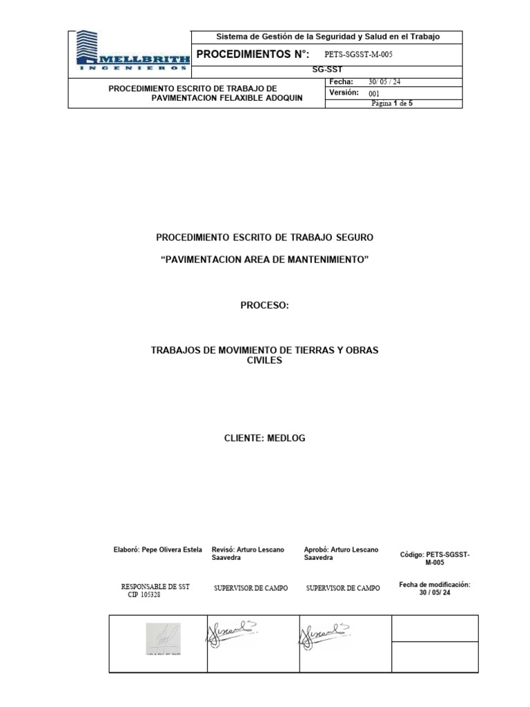 Procedimiento de Trabajo | PDF | Ciencia y matemáticas | Tecnología