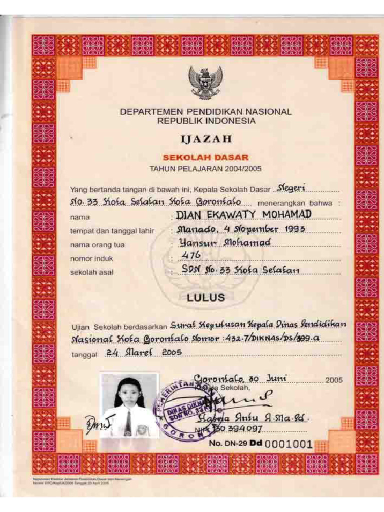 Ijazah SD | PDF