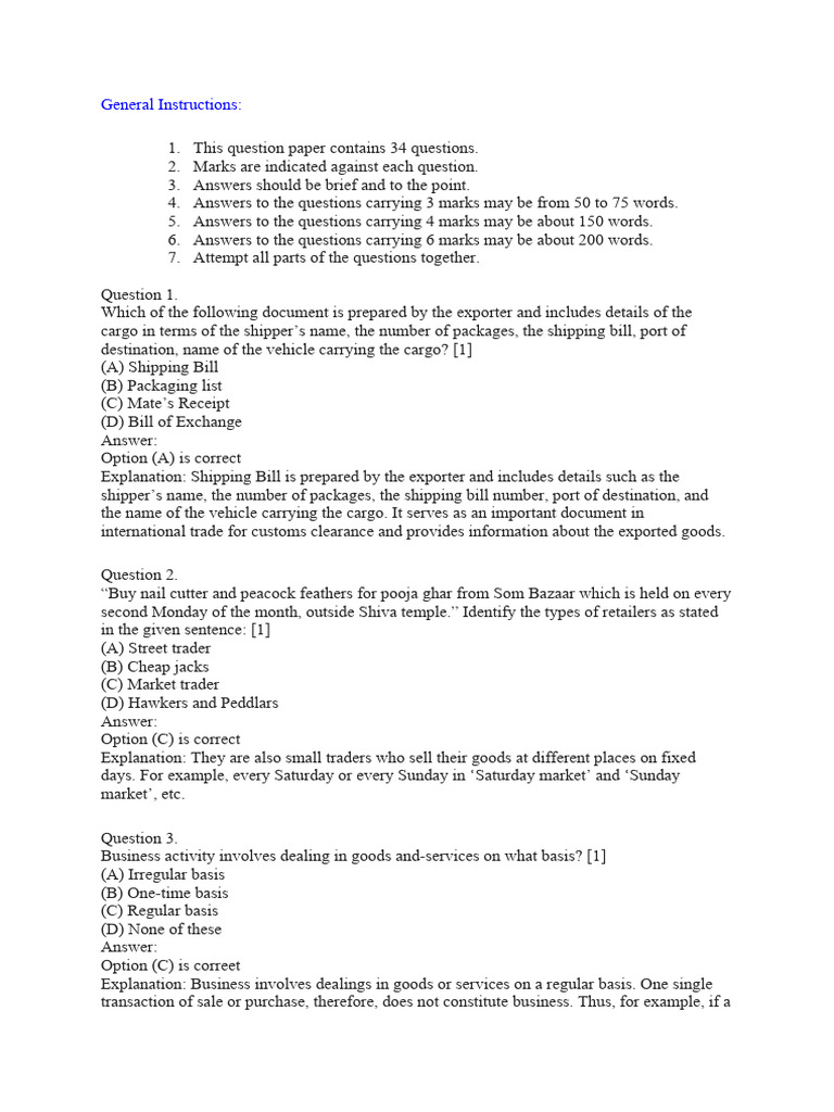 SAMPLE PAPER-II BST XI WITH Answer | PDF | Insurance | Debit Card