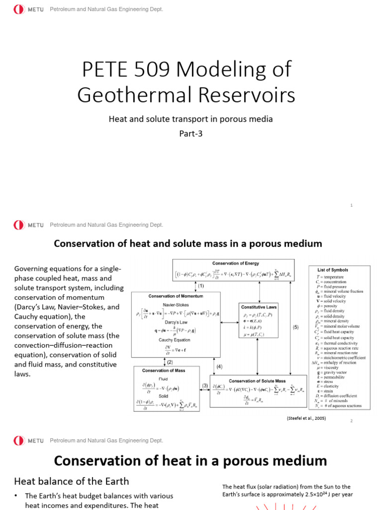Geothermal Reservoir Heat Transport Modeling | PDF | Diffusion | Heat