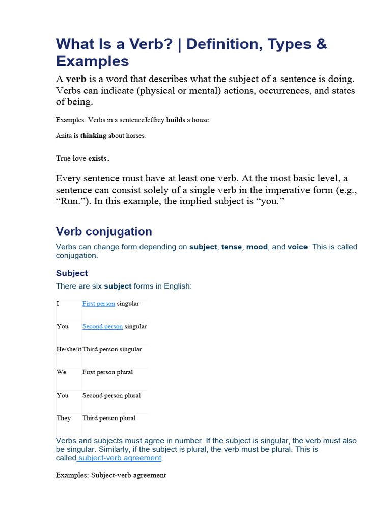 THE VERB | PDF | Verb | Grammatical Tense
