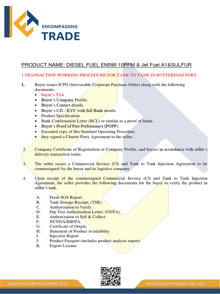 Diesel Transaction Procedures in Rotterdam | PDF | Bill Of Lading | Receipt