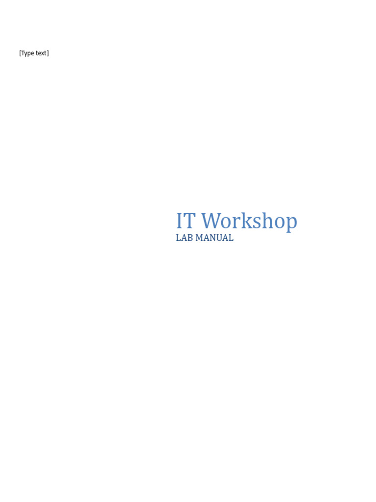 IT Workshop Lab Manual Overview | PDF | Floppy Disk | Personal Computers